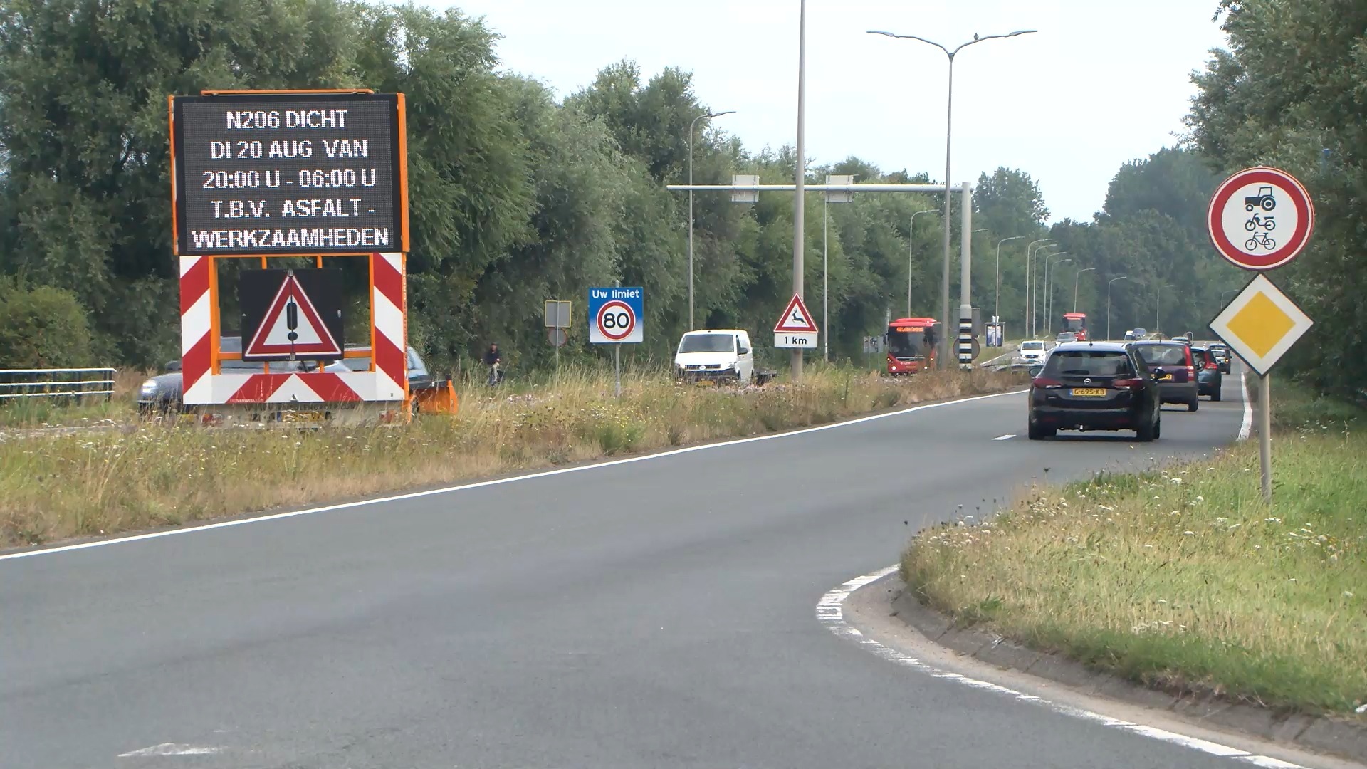 Nachtelijke afsluiting N206/Molentuinweg richting Noordwijk - RTV Katwijk